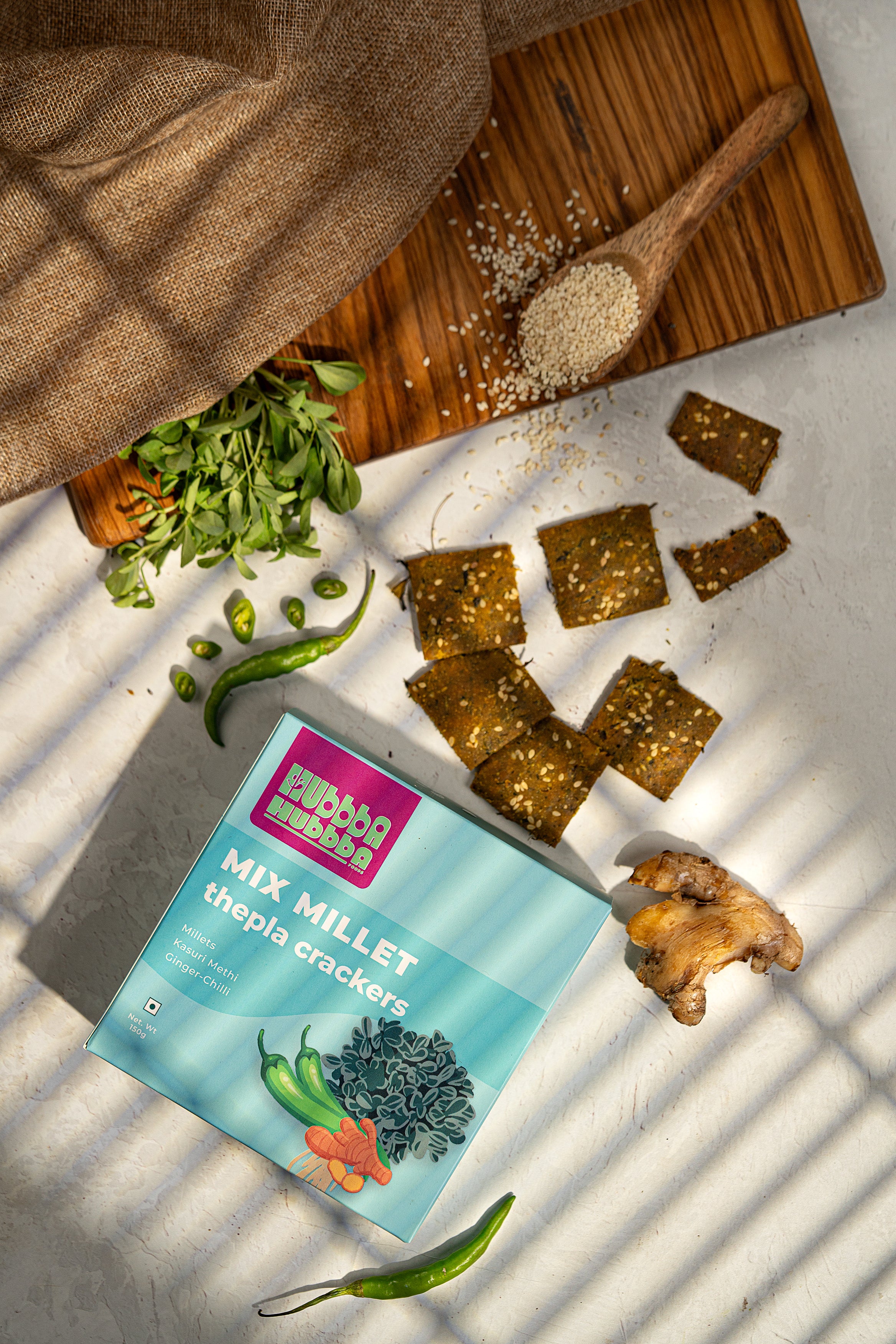 Mix Millet Thepla Crackers – Hubbba Hubbba